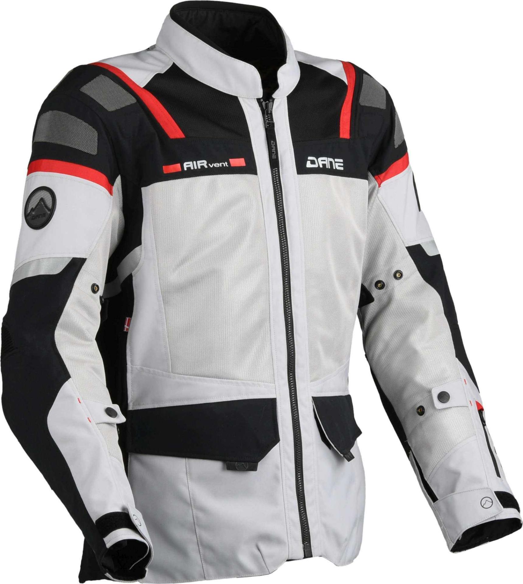 DANE Sundby 2 Mesh Motorcycle Textile Jacket light grey/red shop now at ...
