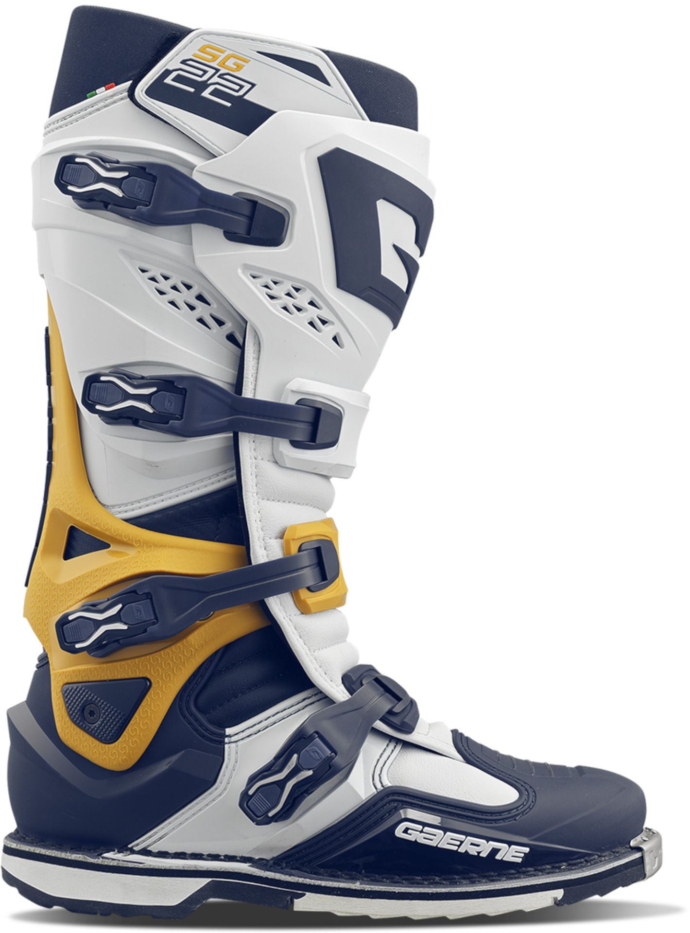 Gaerne SG22 Motocross Boots white/blue/yellow shop now at FC-Moto