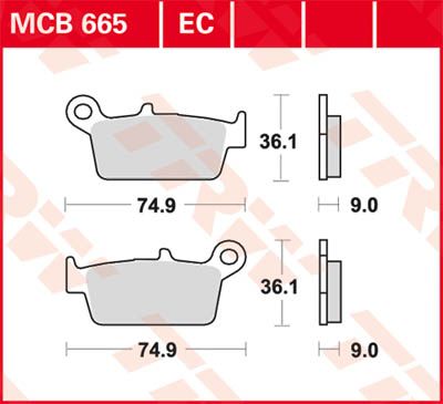 TRW Lucas MCB665 Klocki hamulcowe kup online w FC-Moto