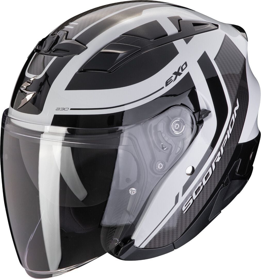 Scorpion Exo-230 Pul Jet hjälm svart/vit/gul tillgänglig hos FC-Moto