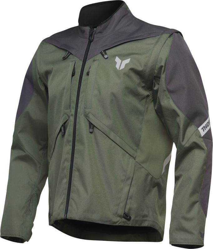 Thor Terrain Textile Jacket dark green/black buy now at FC-Moto
