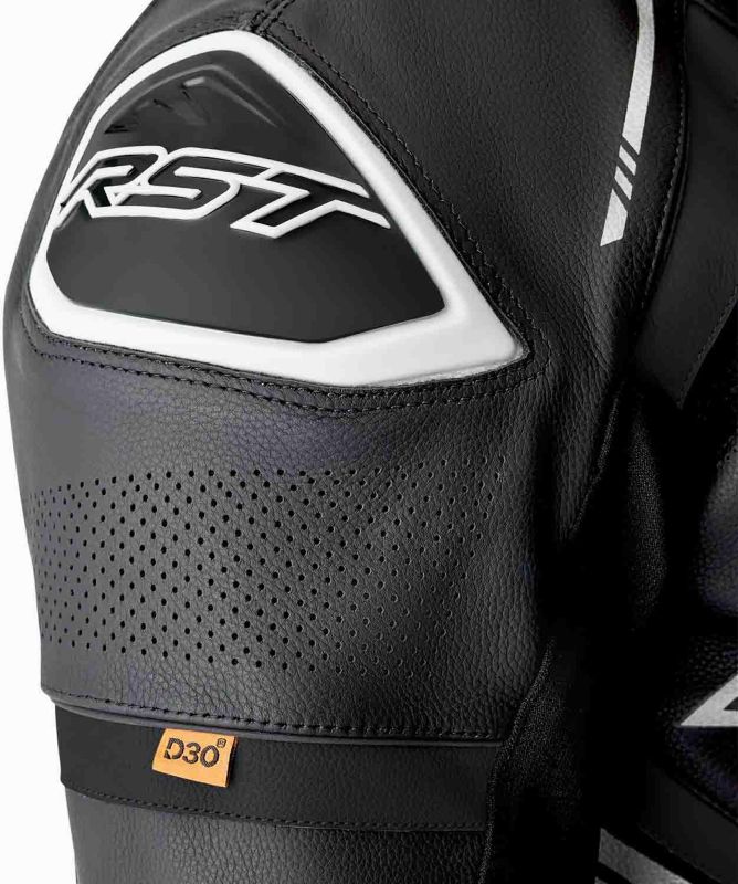 RST S1 D30 perforated 1-Piece Motorcycle Leather Suit black/white buy ...