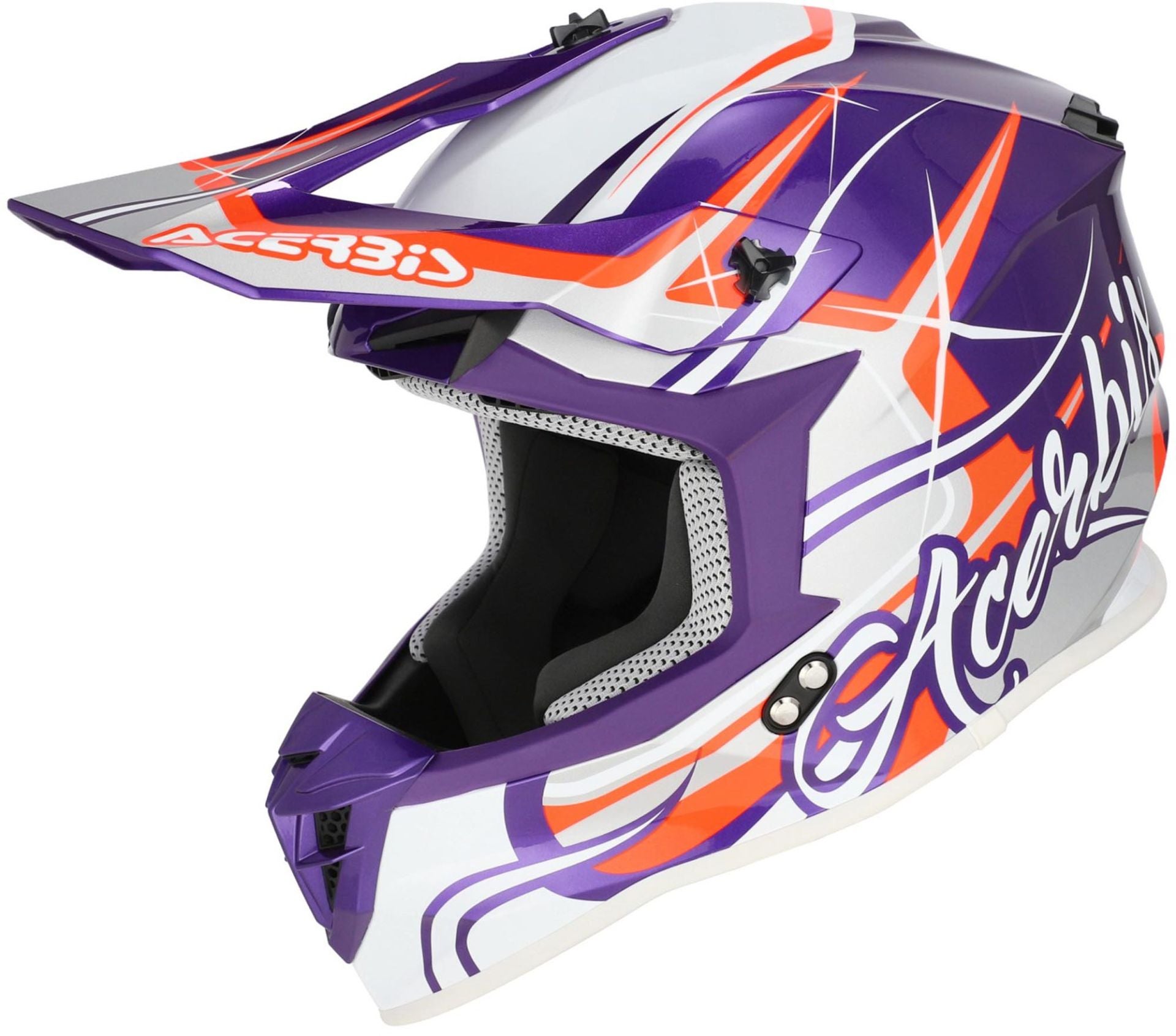 Acerbis Linear Graphic 2026 Motocrosshjälm lila/vit tillgänglig hos FC-Moto